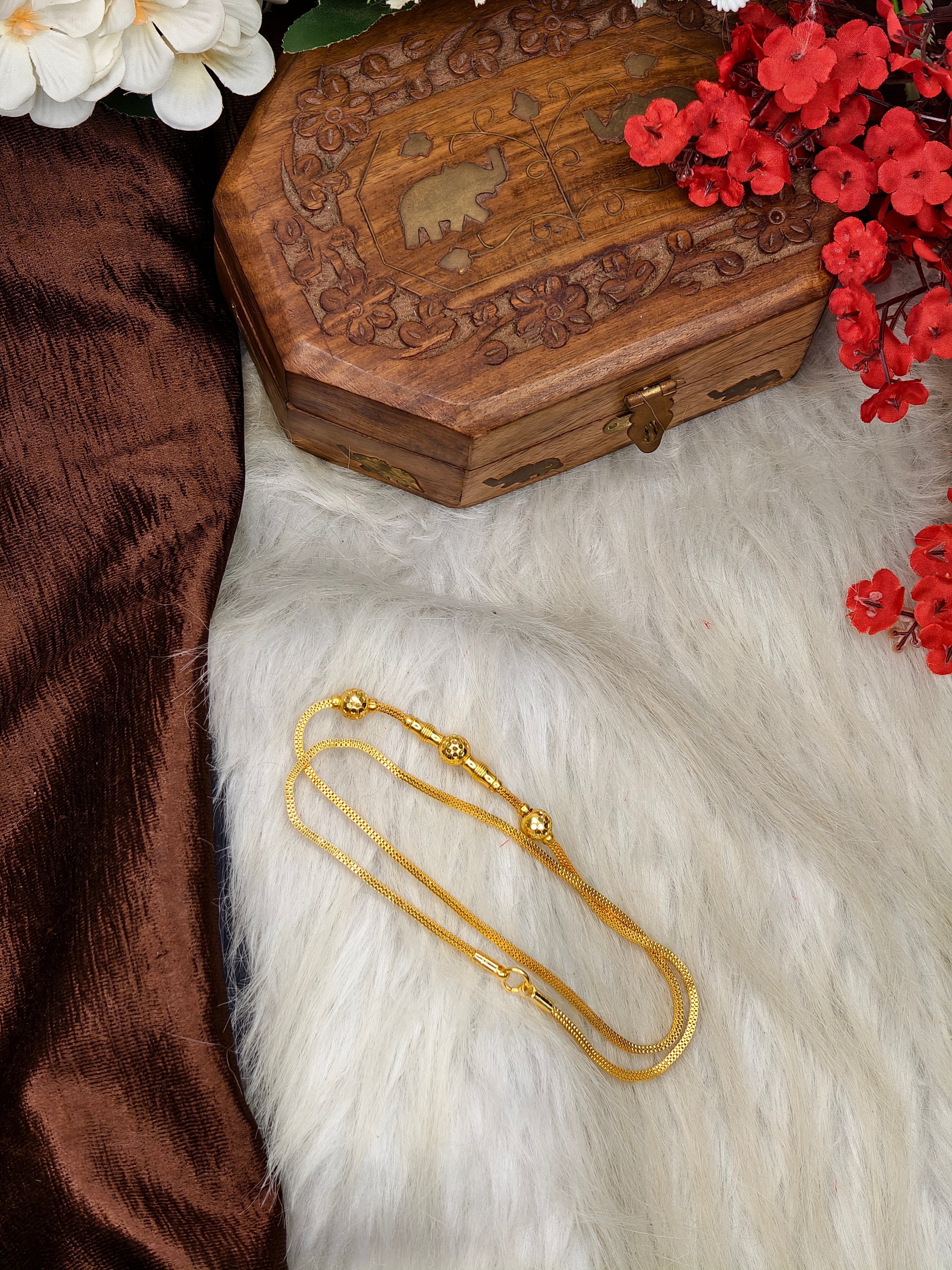 Mugappu chain (1Gram Gold plated) plain Model – Sindhu Gold Covering