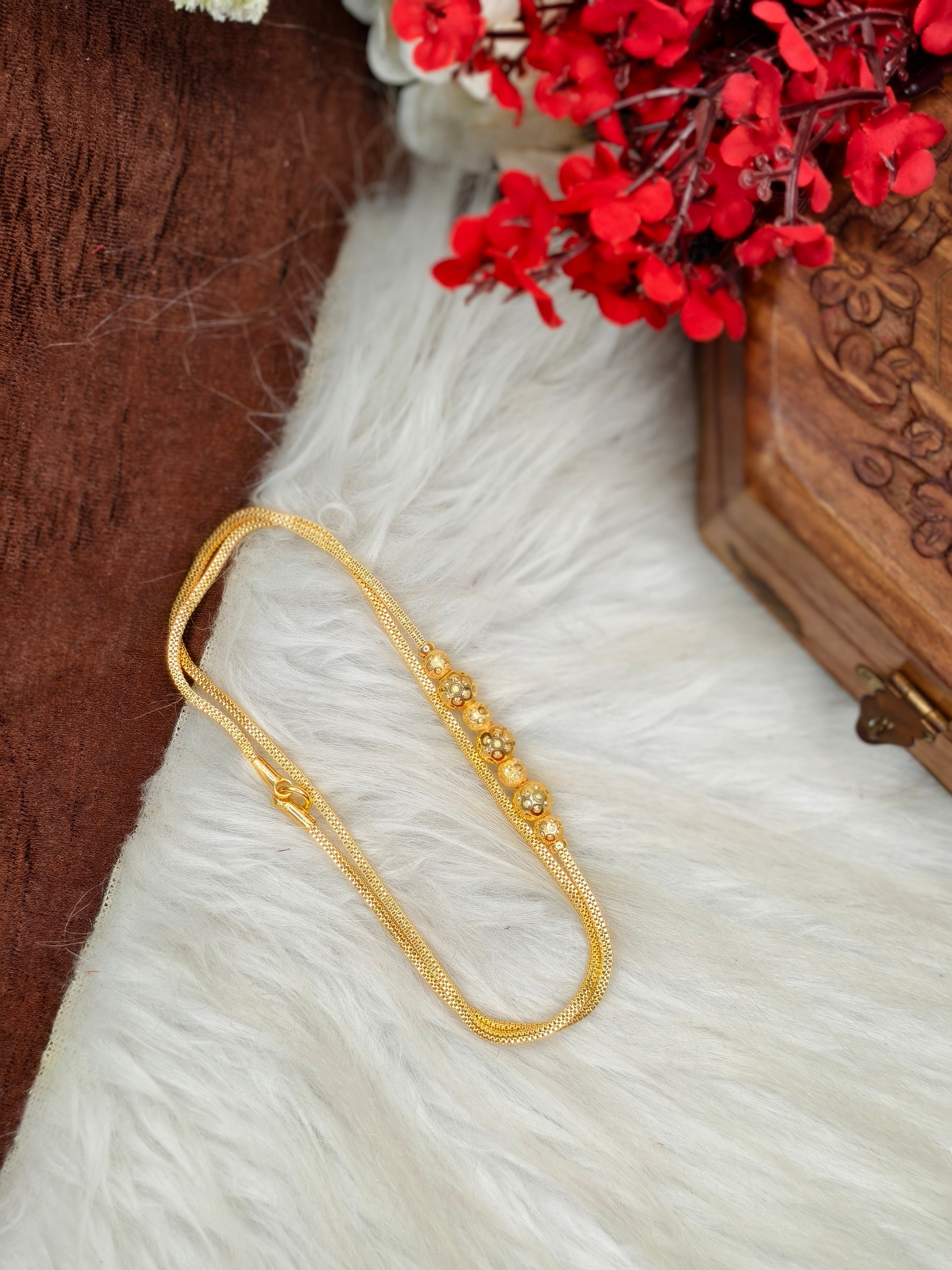 Micro gold plated Mugappu chain (1Gram Gold plated) Plain Model ...