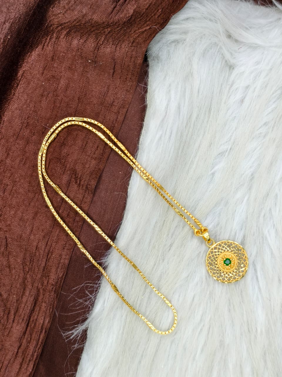 Plain Dollar Matte Finish Chain – Gold Plated Jewellery for Women ...