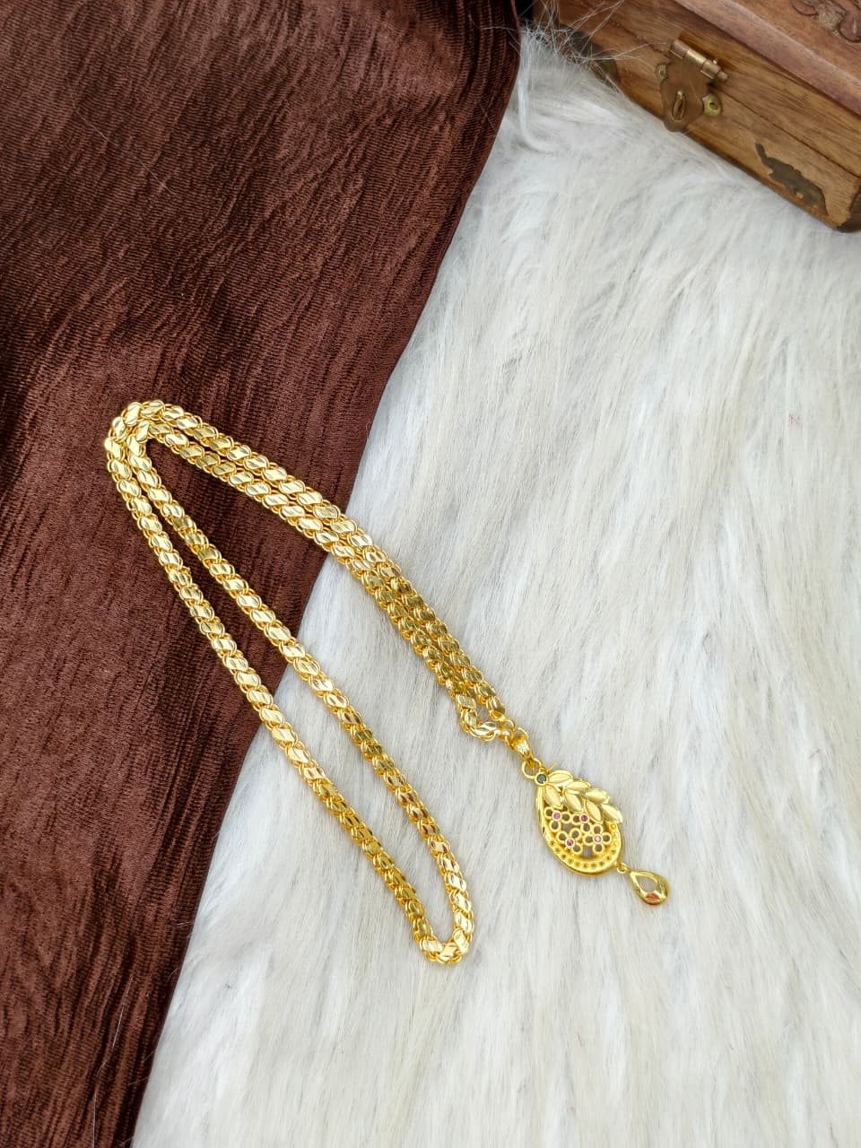 Plain Dollar Matte Finish Chain – Gold Plated Jewellery for Women ...