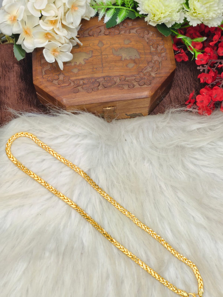 Matte Finished Women’s Gold Plated Chain – Real Gold Look | Daily Wear ...